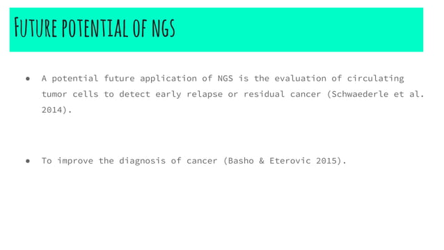 The Application of Next Generation Sequencing (NGS) in cancer treatment ...