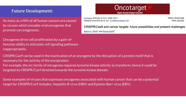 Applications of Gene Editing: CRISPR-Cas9 in Cancer Therapeutics (Oncogenes) | PDF