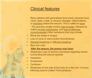 GENERALISED TONIC CLONIC SEIZURES | PPTX