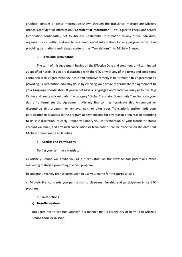 Gtc translator agreement | PDF