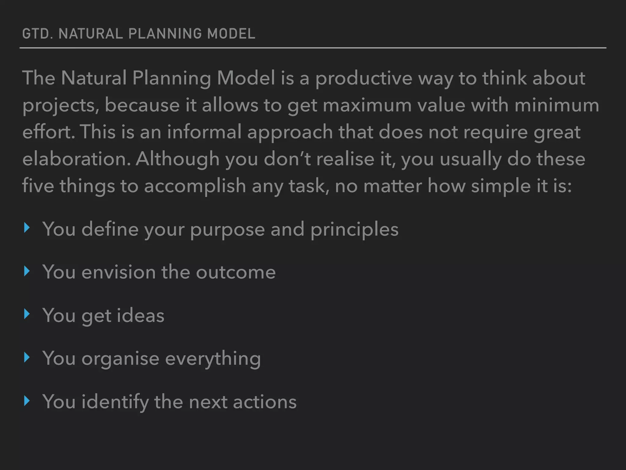GTD. Natural Planning Model | PDF