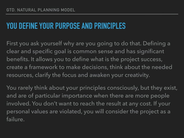 GTD. Natural Planning Model | PDF