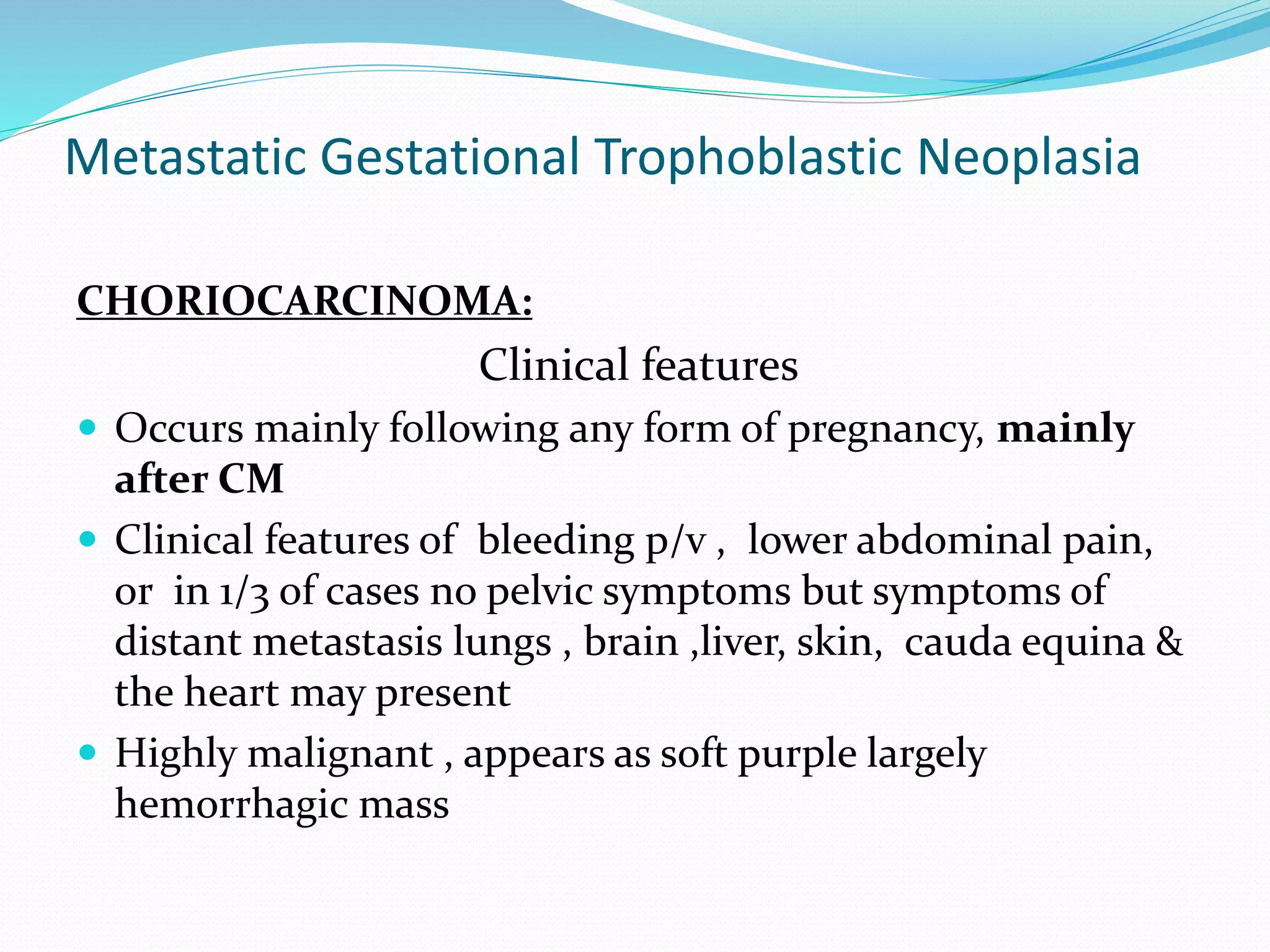Gestational trophoblastic diseases | PPTX