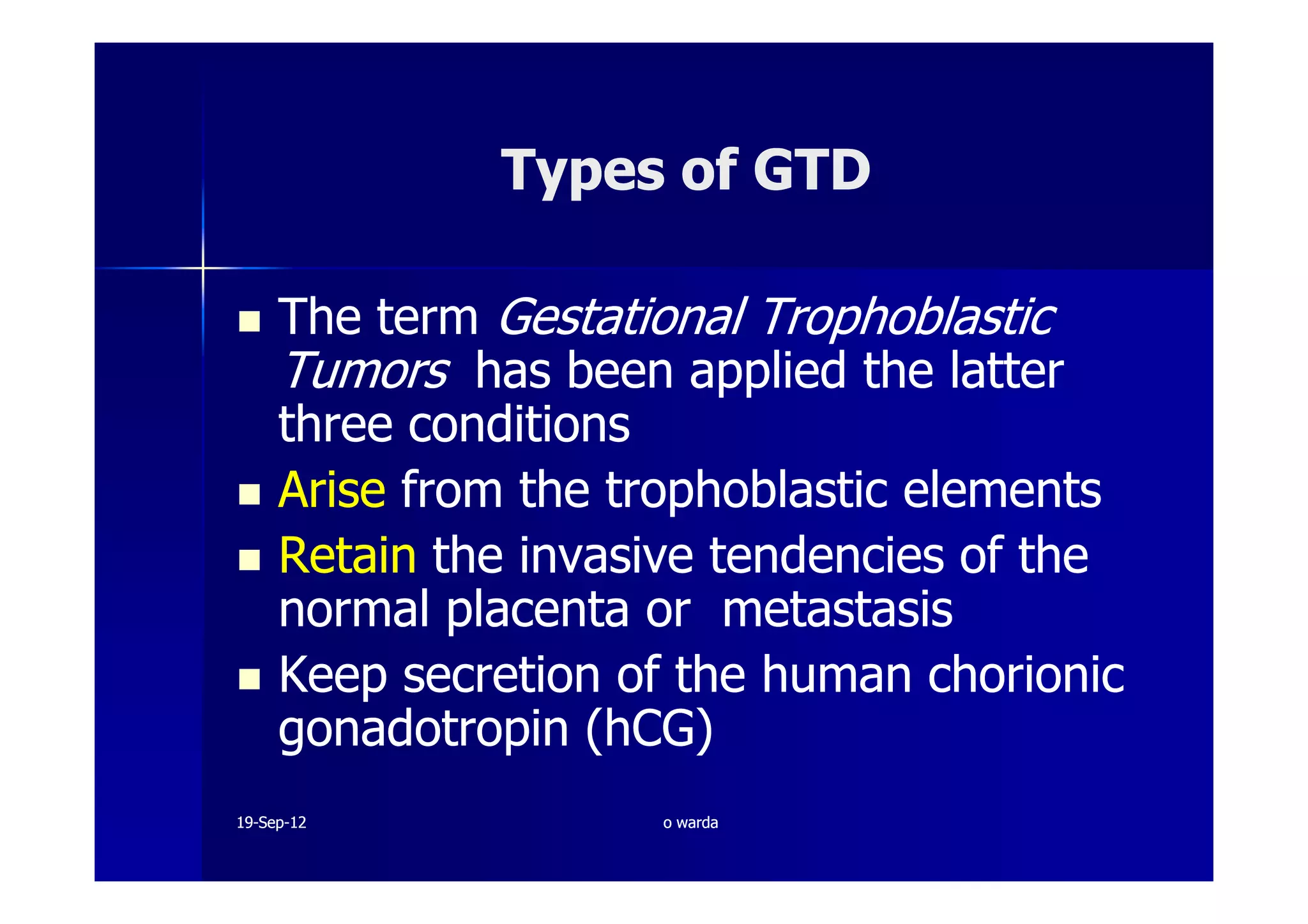 gestational trophoblastic disease GTD | PDF
