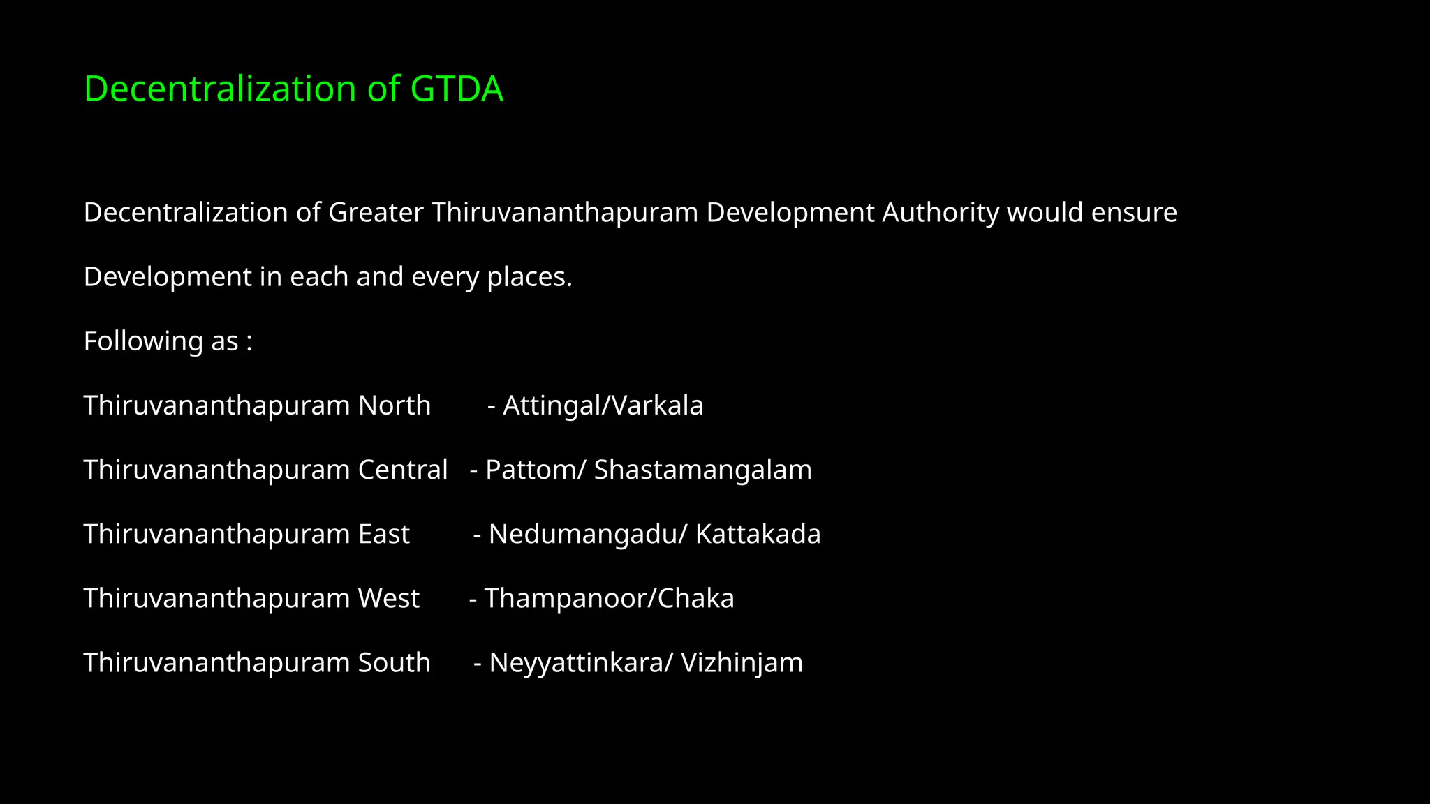 Greater Thiruvananthapuram Development Plan | PPTX