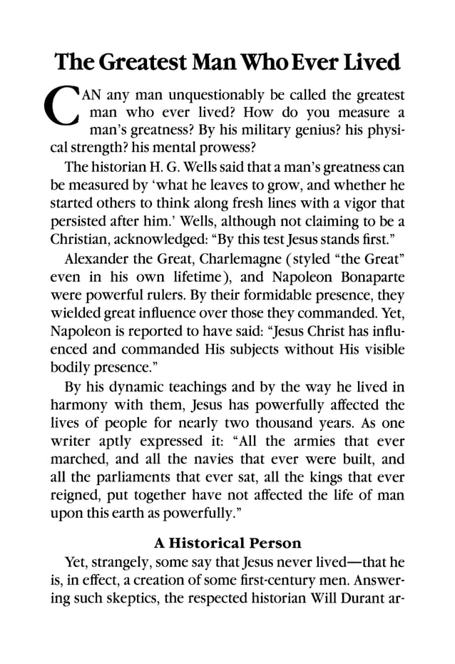 ISA / JESUS THE GREATEST MAN WHO EVER LIVED ! | PDF