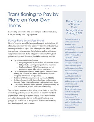 Transitioning to Pay by Plate on Your Own Terms | PPT
