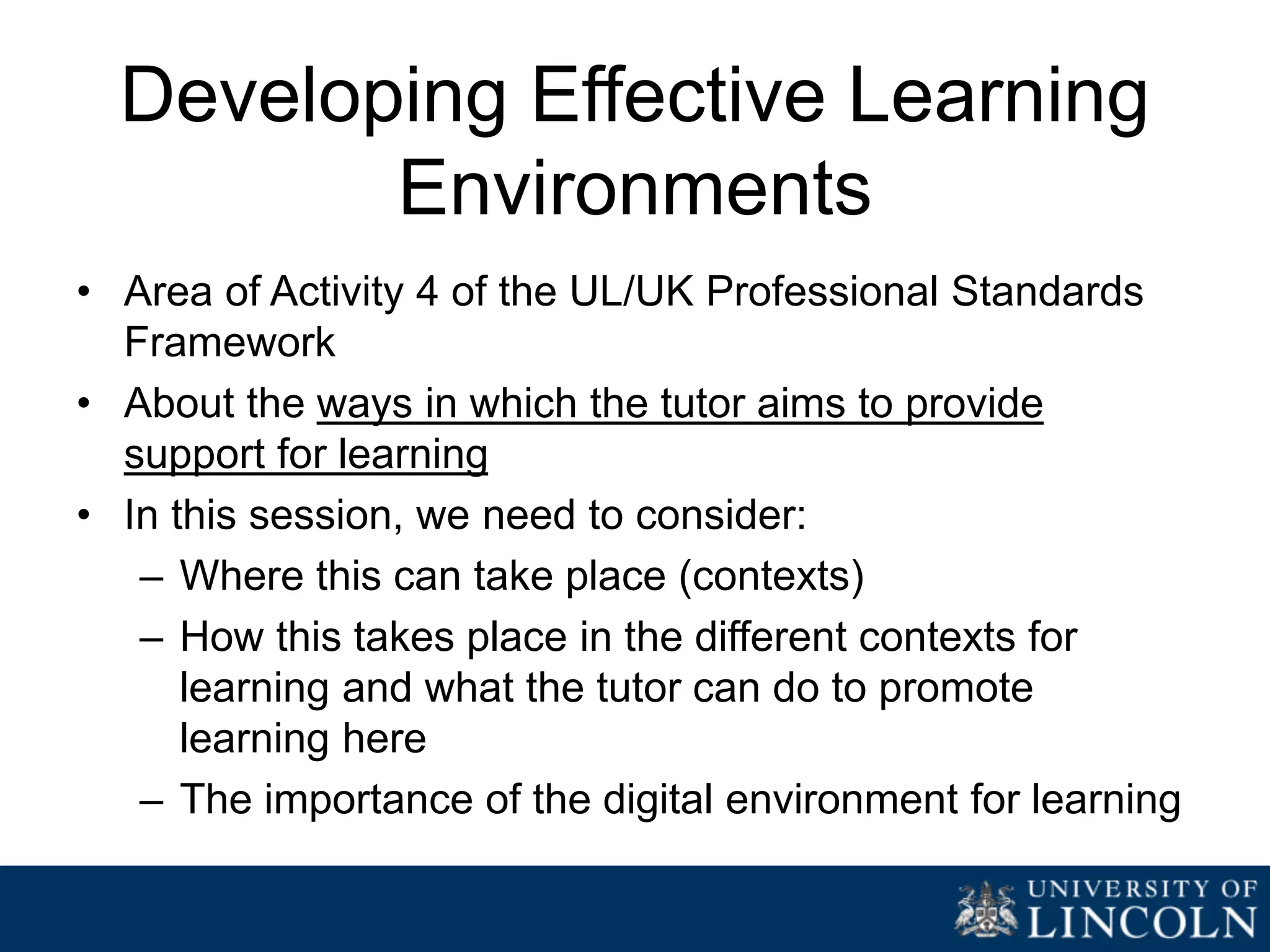 Designing Effective Learning Environments for Graduate Teacher ...