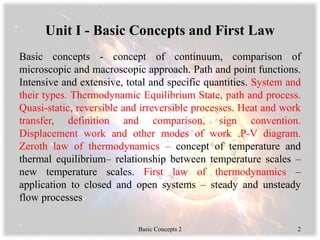 Engineering Thermodynamics -Basic Concepts 2 | PDF