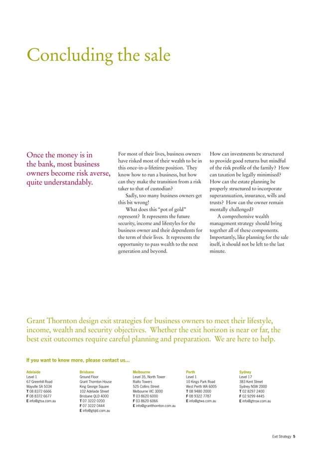 Succession planning - GT exit strategy Australia | PDF
