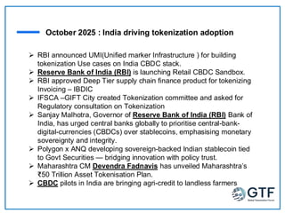 Global Tokenization Landscape Updates 2025 | PDF