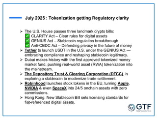 Global Tokenization Landscape Updates 2025 | PDF