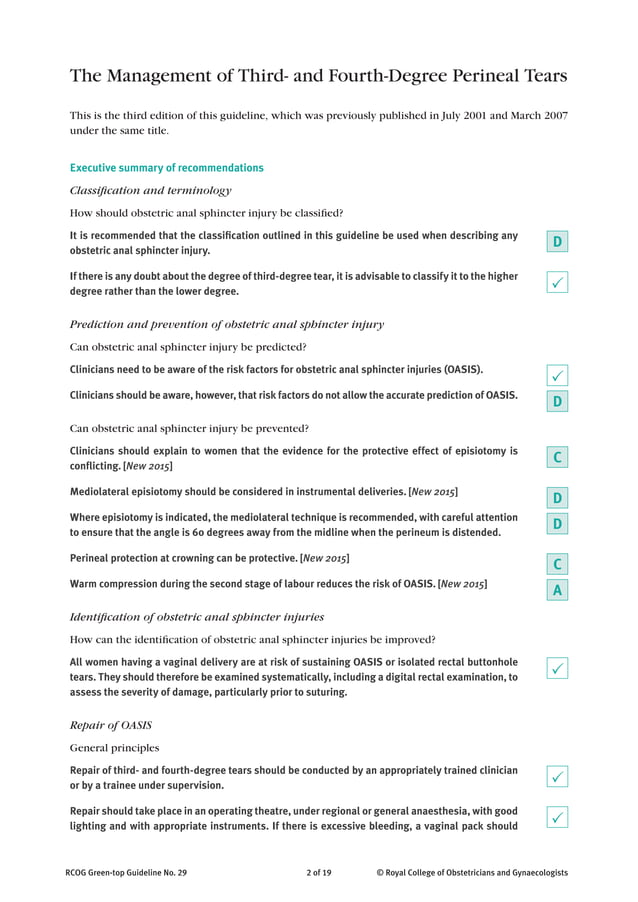 The management of third and forth degree perineal tears | PDF