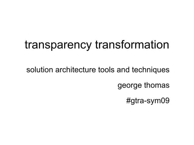(More) Transparency Transformation | PPT