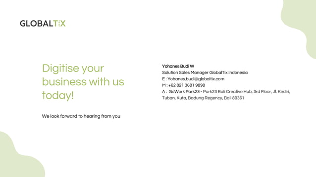 GlobalTix Solusi Ticketing System & Distribusi | PDF