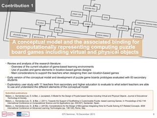 Location-based learning games designed and implemented as puzzle boards ...