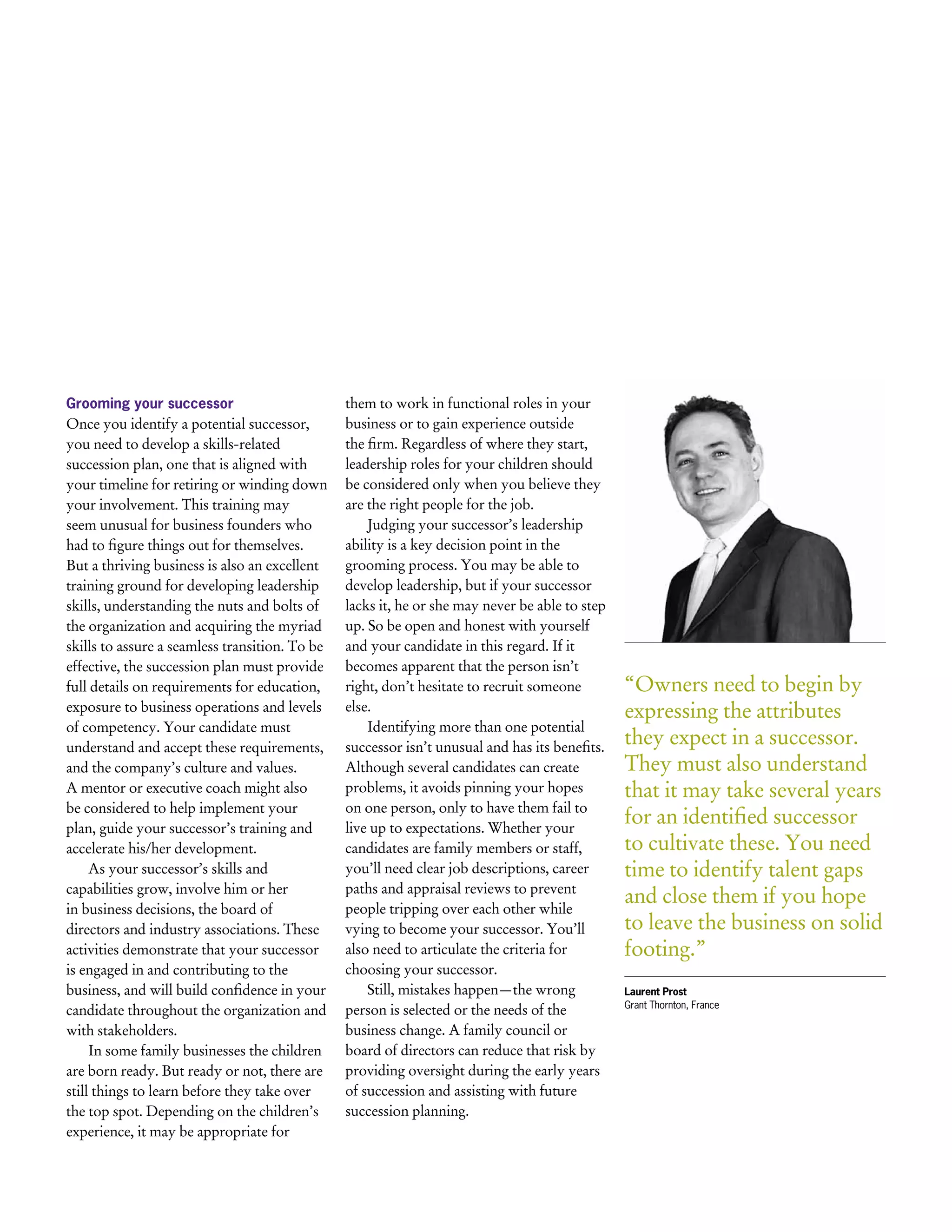 GT Succeeding at succession: identifying and engaging successors Canada ...