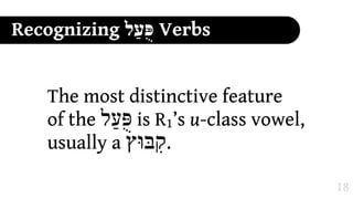 Getting to Know פֻּעַל Verbs | PPT
