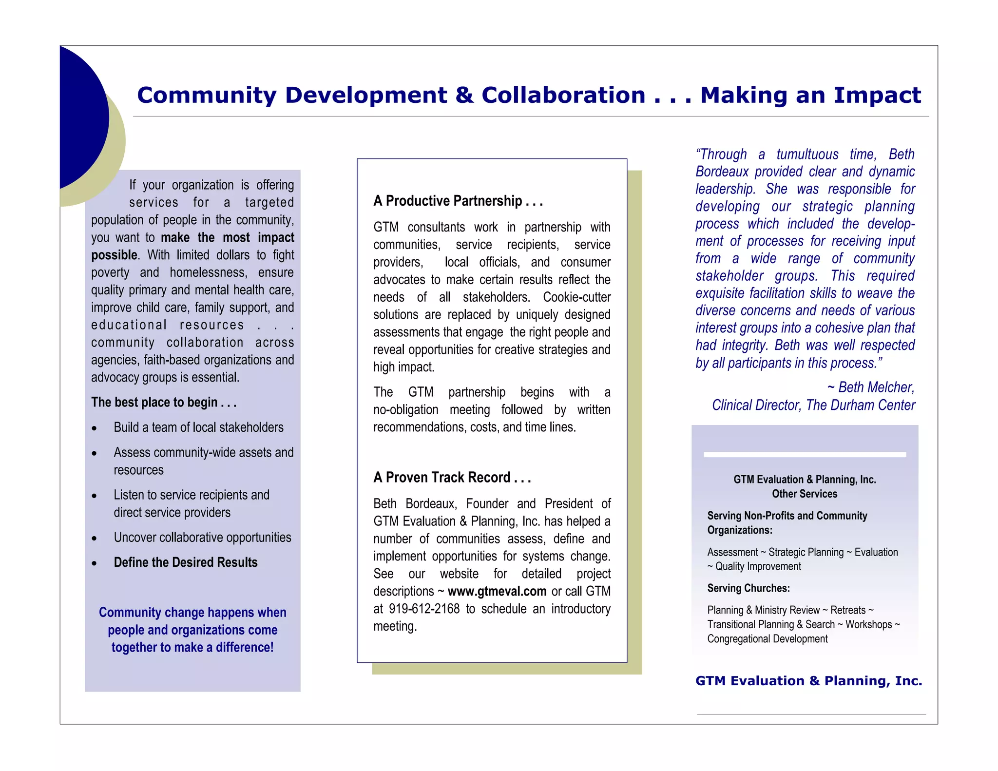 Community Development Brochure | PPT