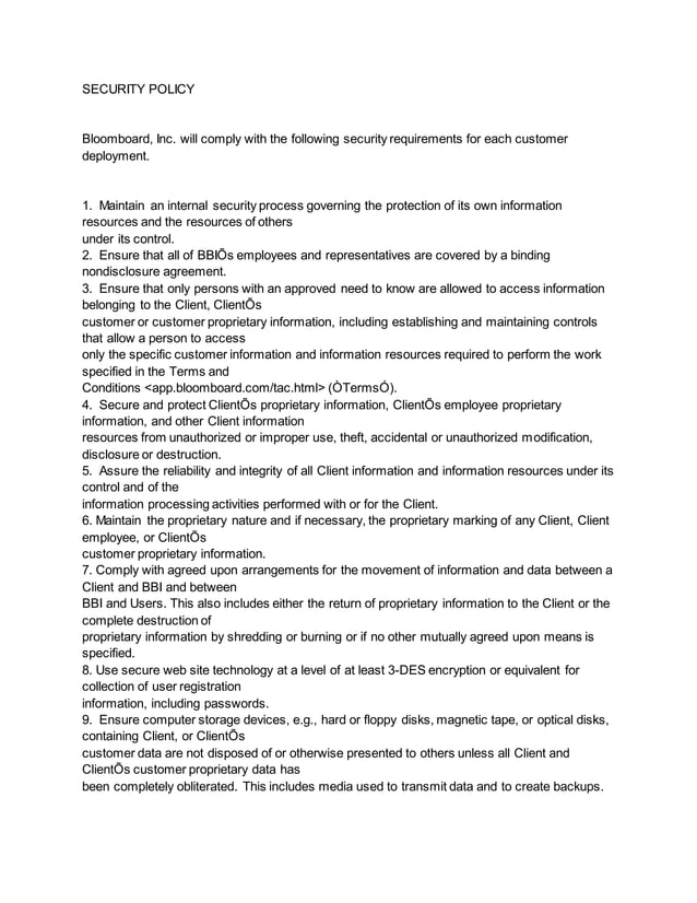 Security policy | PDF