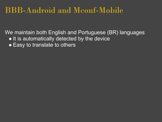 Mconf - BigBlueButton Summit | PPT