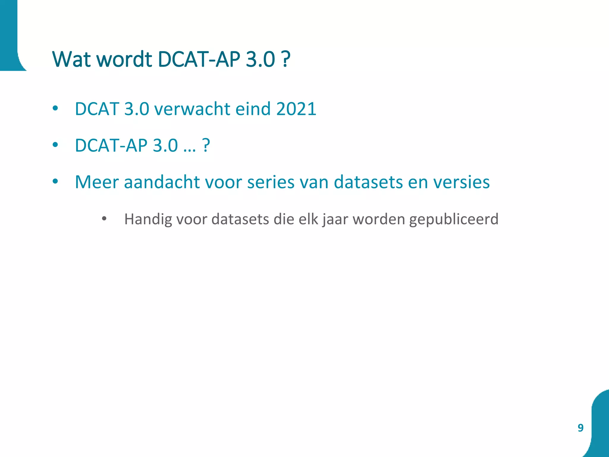 Werkgroep metadata: INSPIRE - DCAT-AP mapping | PPTX