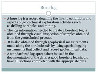 geotechnical investigation in civil engineering | PPTX