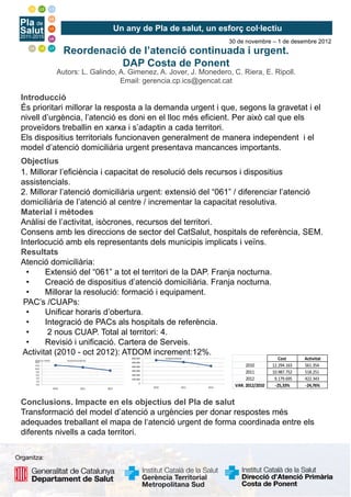 GTMS. Reordinació de l'atencio continuada i urgent DAP Costa de Ponent ...