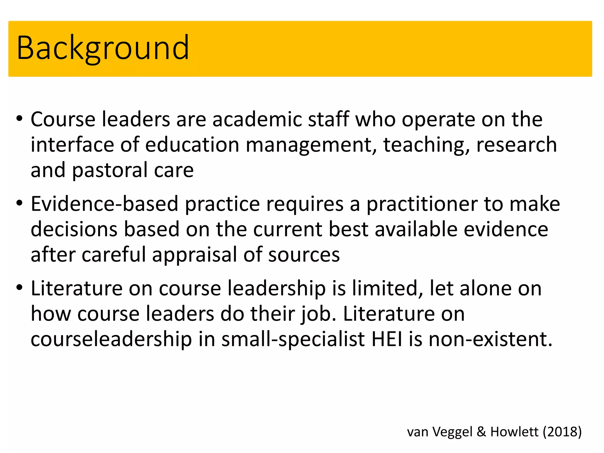 Classic Grounded Theory to Investigate Evidence-based Course Leadership | PPT