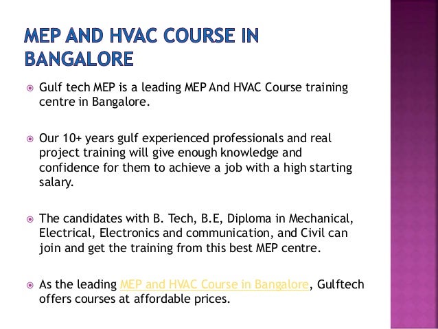 MEP And HVAC Course in Thrissur, Kerala, Coimbatore and Bangalore | PPTX