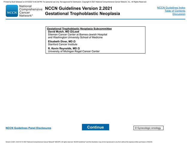 Gestational Trophoblastic Neoplasia Clinical Practice Guideline | PPT