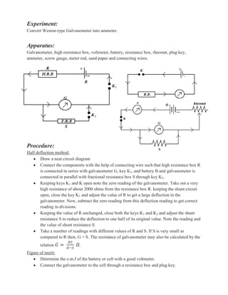 Convert Galvanometer into Ammeter | PDF