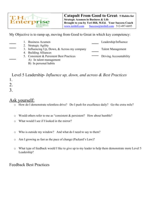 Good to Great Worksheet | DOC