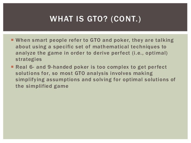 Poker Gto Definition