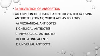 General treatment of poison. | PPTX