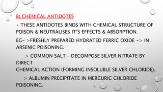 General treatment of poison. | PPTX