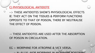 General treatment of poison. | PPTX