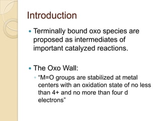 Symmetry of metal-oxo complexes | PPTX