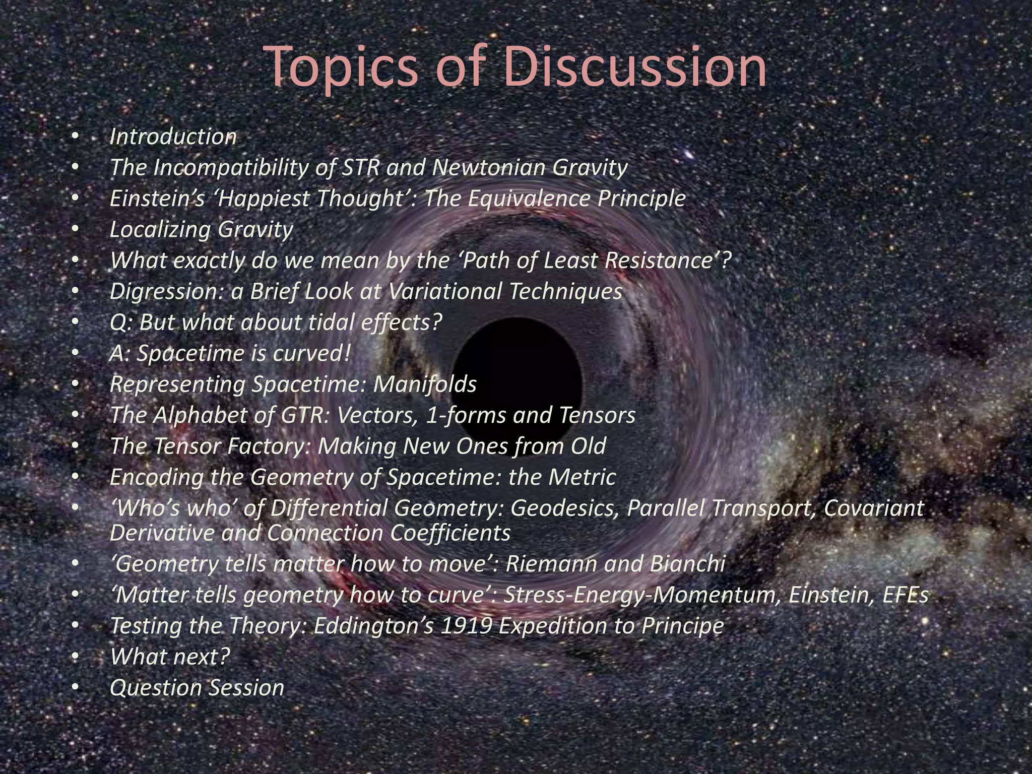 Introduction to the General Theory of Relativity | PPTX