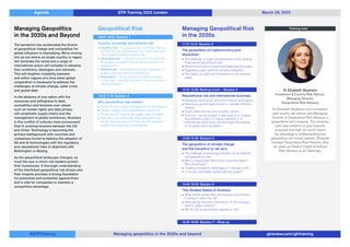 GTR Training 2022: Managing geopolitics in the 2020s and beyond | PPT