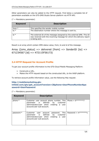 Gts cloud mmp http api-sept2017 | PDF | Email | Internet