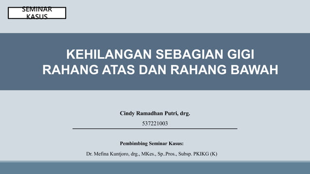 metal frame denture unilateral design using rpa | PPTX