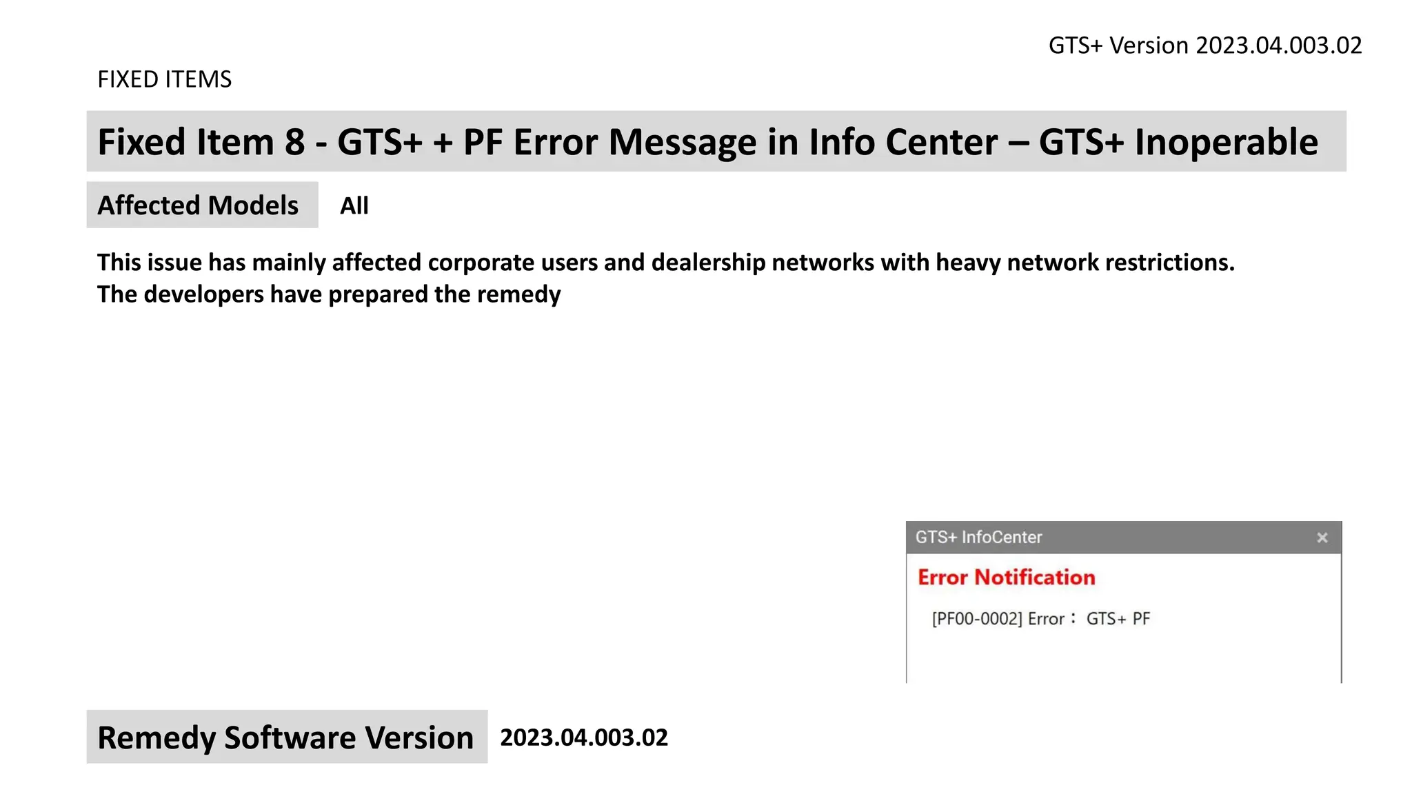 GTS+_Known_Bugs_V2023.04.003.02_Techinfo.pdf