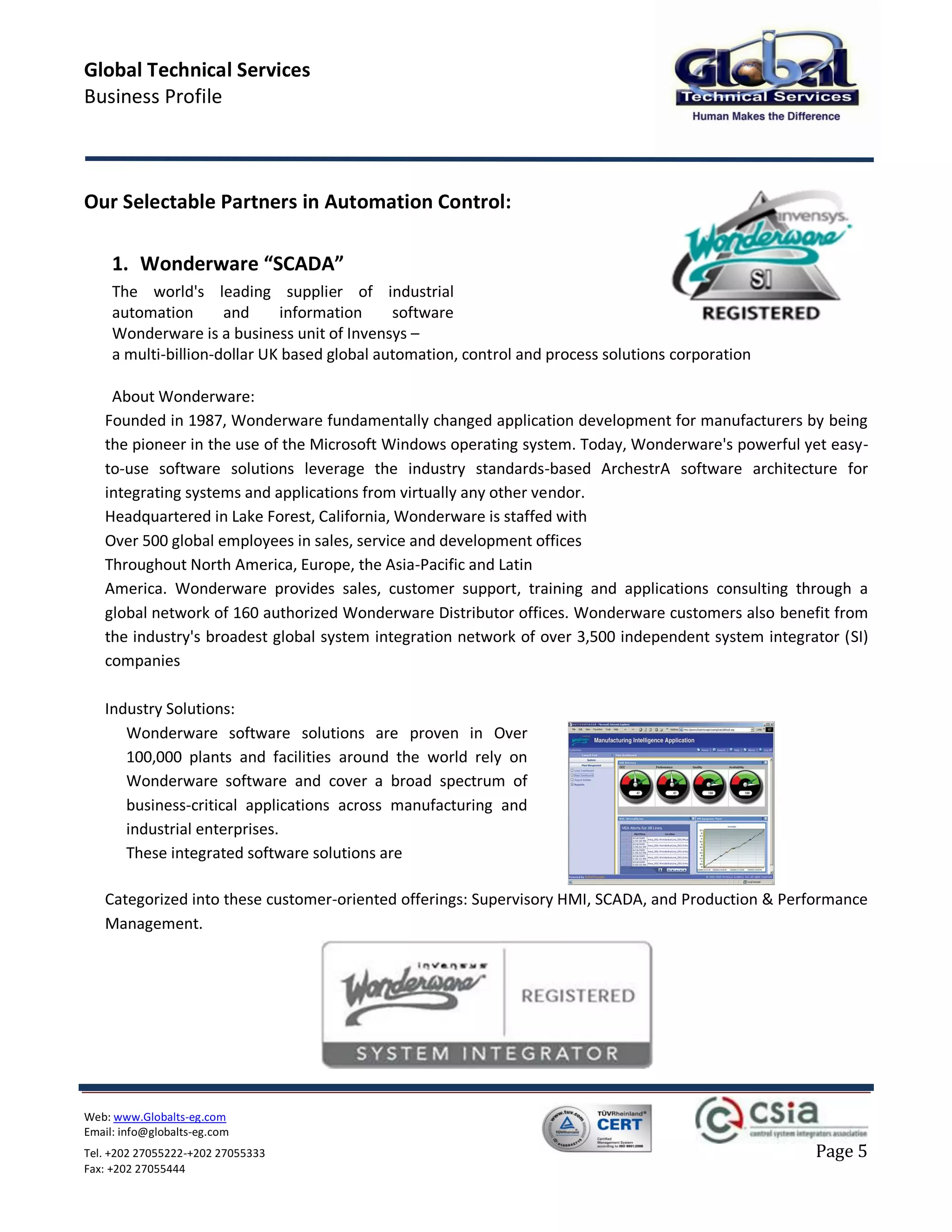 Global Technical Services - Company Profile | PDF