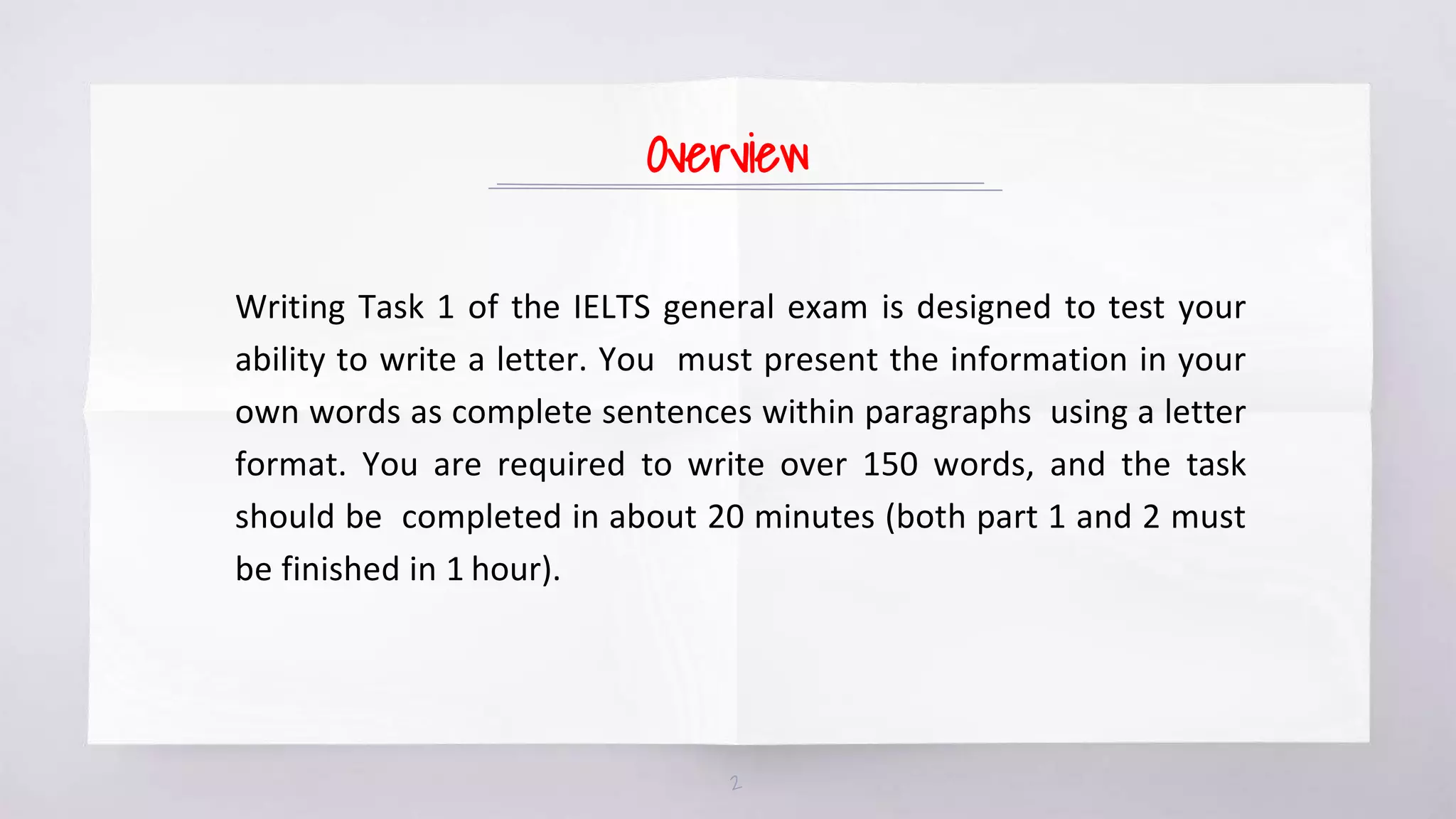 IELTS General Training Writing Task 01 | PPTX