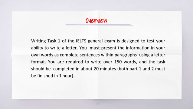 IELTS General Training Writing Task 01 | PPTX