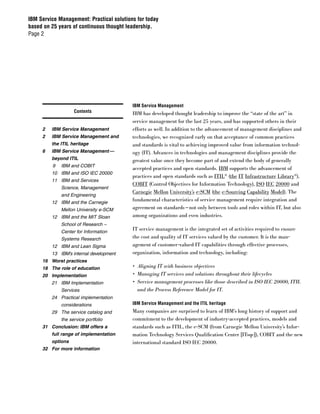 IBM Service Management Paper | PDF