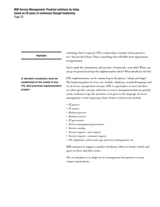 IBM Service Management Paper | PDF