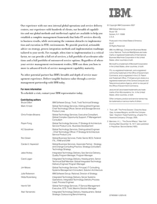 IBM Service Management Paper | PDF