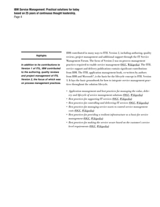 IBM Service Management Paper | PDF